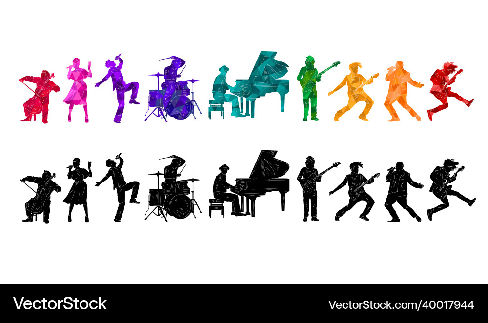 Silhouettes of musicians Royalty Free Vector Image