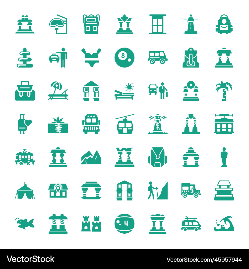 Tourism icons Royalty Free Vector Image - VectorStock