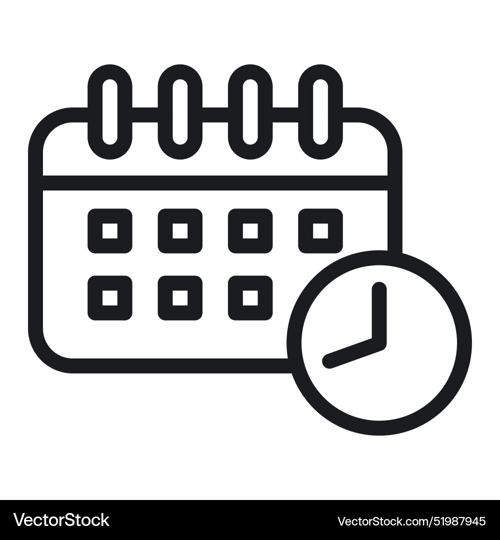 Calendar and clock icon ideal for time management Vector Image