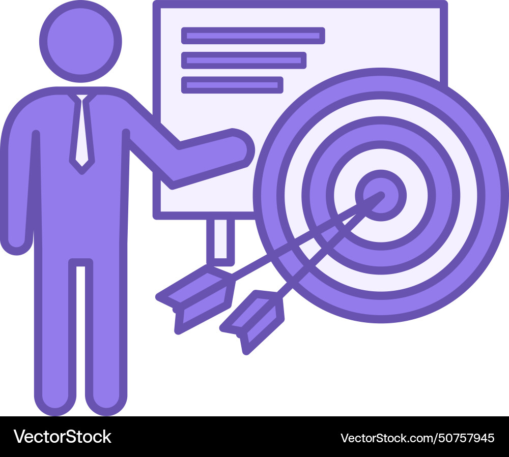 Colored icon objectives of a manager Royalty Free Vector