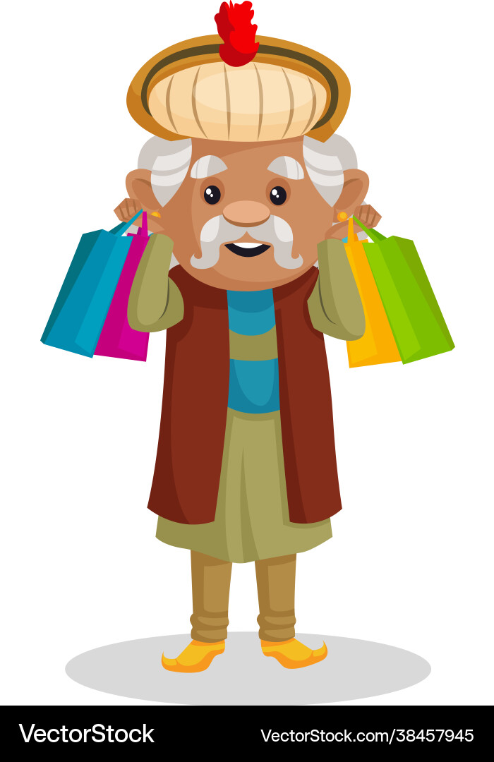 King akbar cartoon character Royalty Free Vector Image