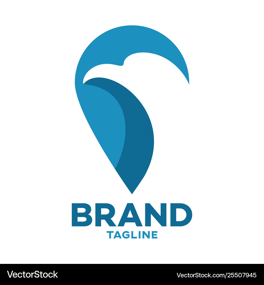 Modern bird eagle and map logo Royalty Free Vector Image