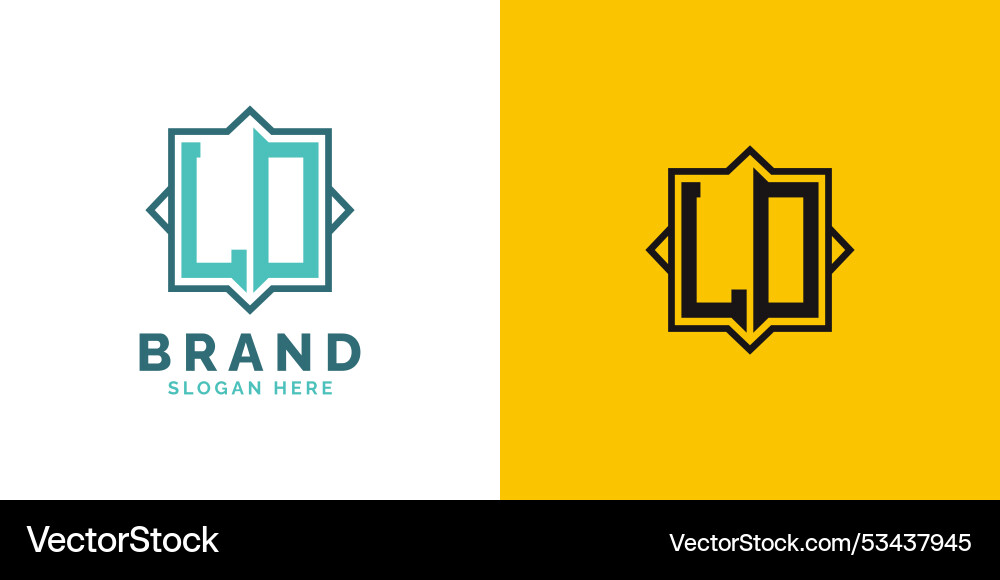 Modern lo monogram logo design initial letter Vector Image