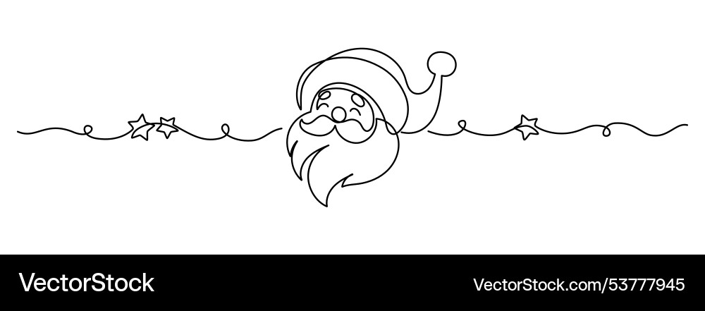 One continuous line drawing of christmas Vector Image