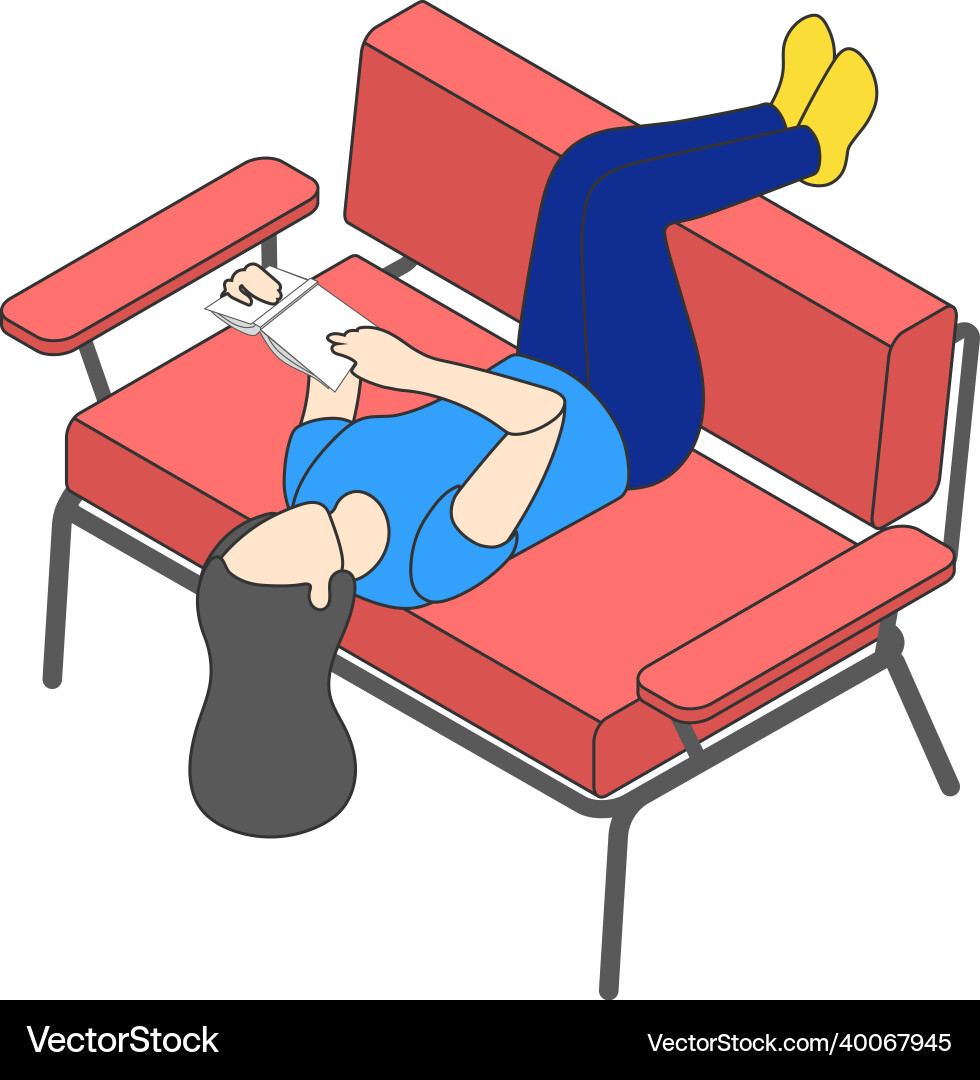 Reverse reading isometric composition Royalty Free Vector