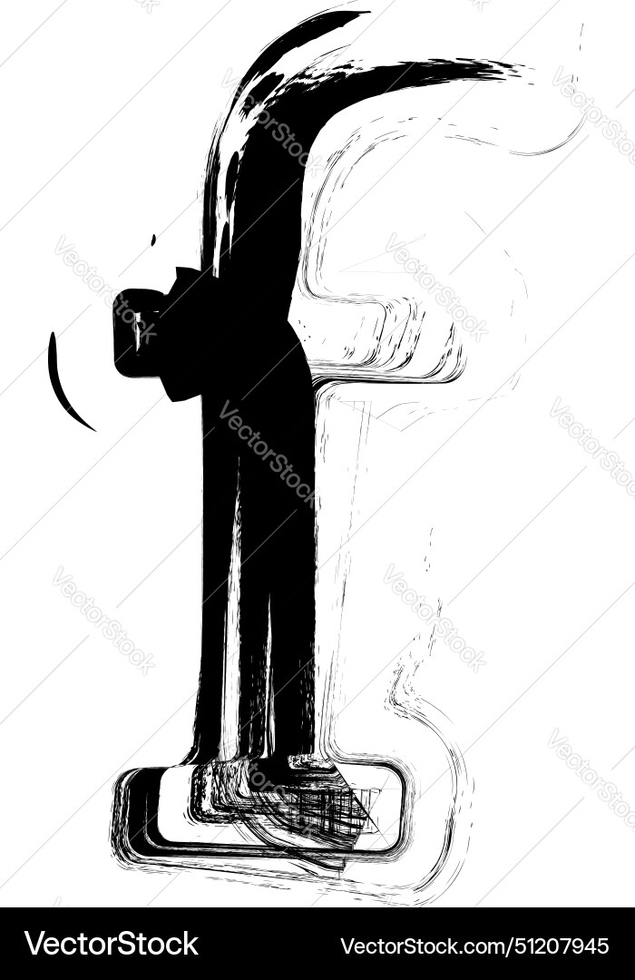 Textured font with an eroded rough letterpress Vector Image