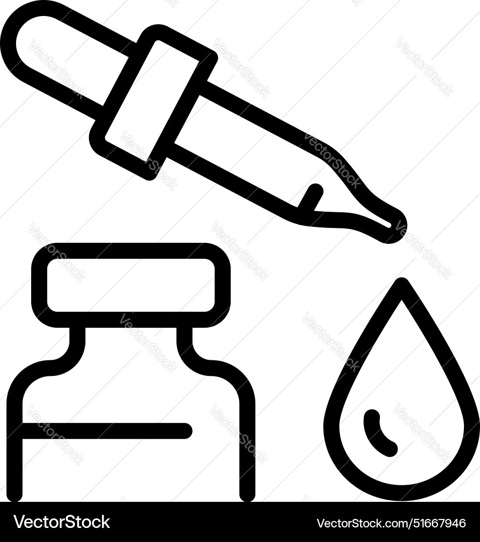 Black line icon for hemp seed oil Royalty Free Vector Image