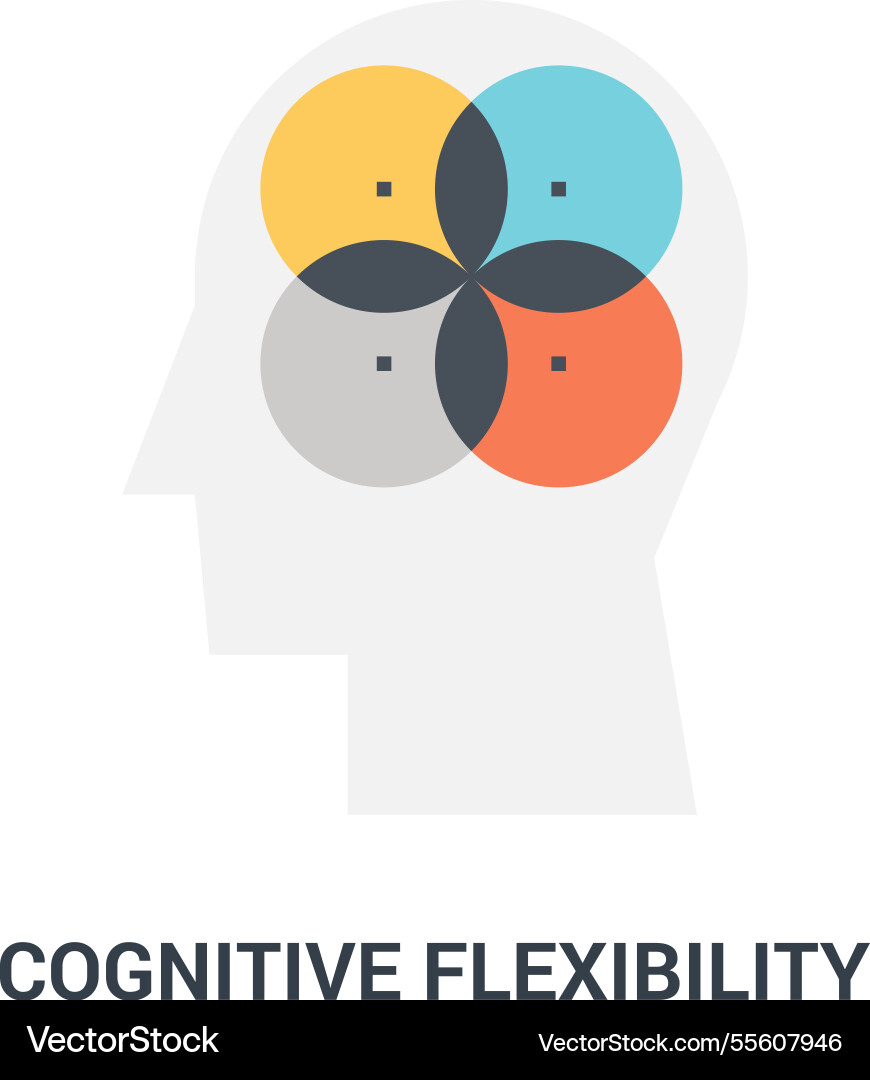 Cognitive flexibility icon concept Royalty Free Vector Image
