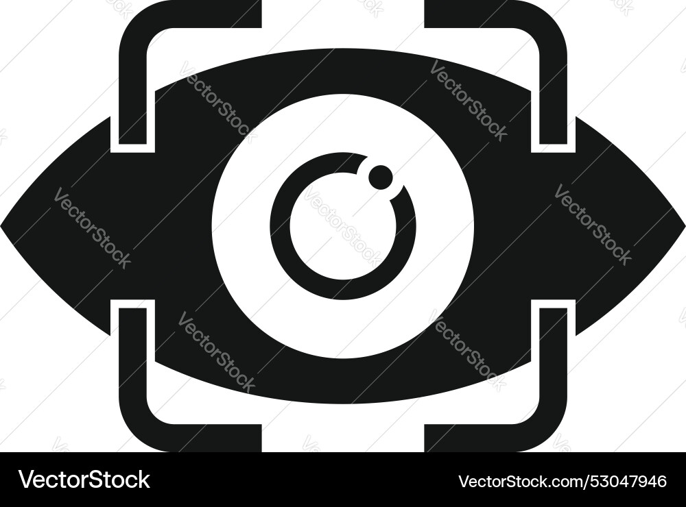 Eye tracking system focusing on retina icon Vector Image