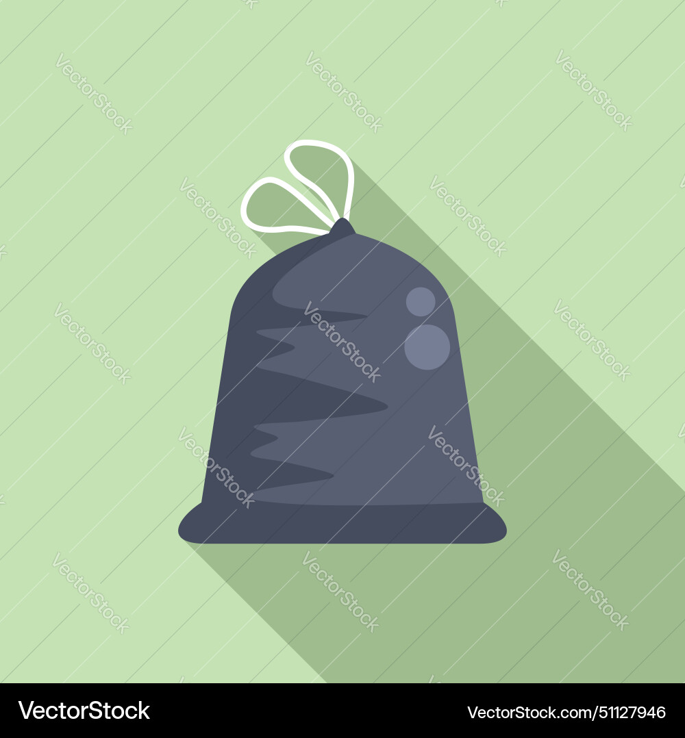 Full bag trash icon flat eco garbage Royalty Free Vector