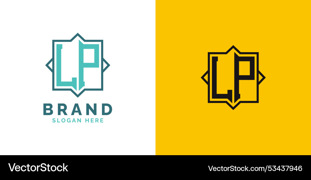 Modern lp monogram logo design initial letter Vector Image