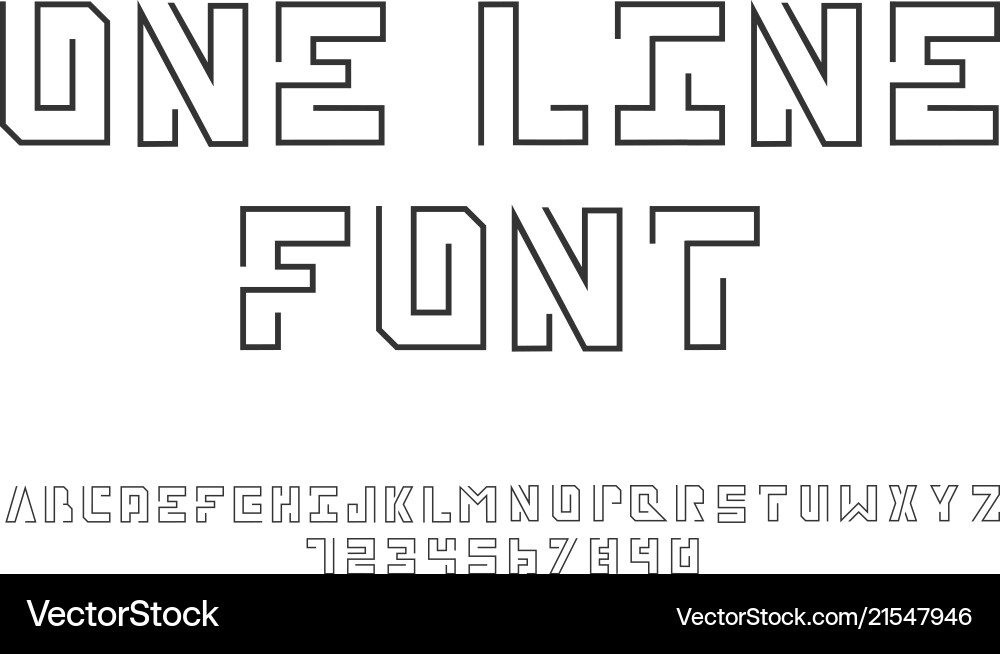 One line font Royalty Free Vector Image - VectorStock