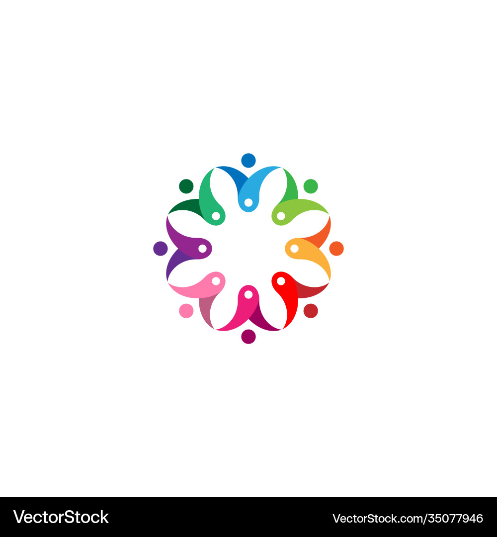 People communication community and teamwork logo Vector Image