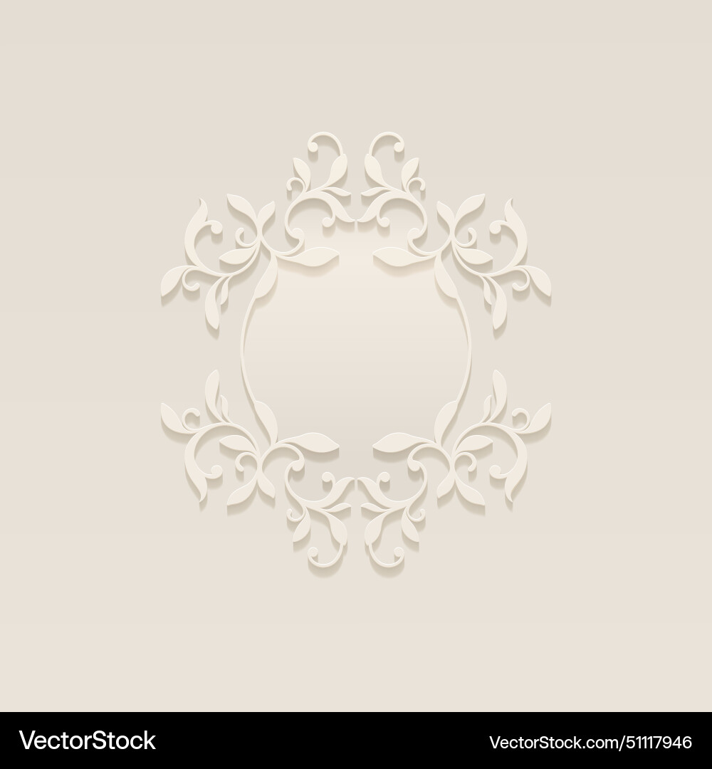 Relief ornamentalframe monochrome Royalty Free Vector Image
