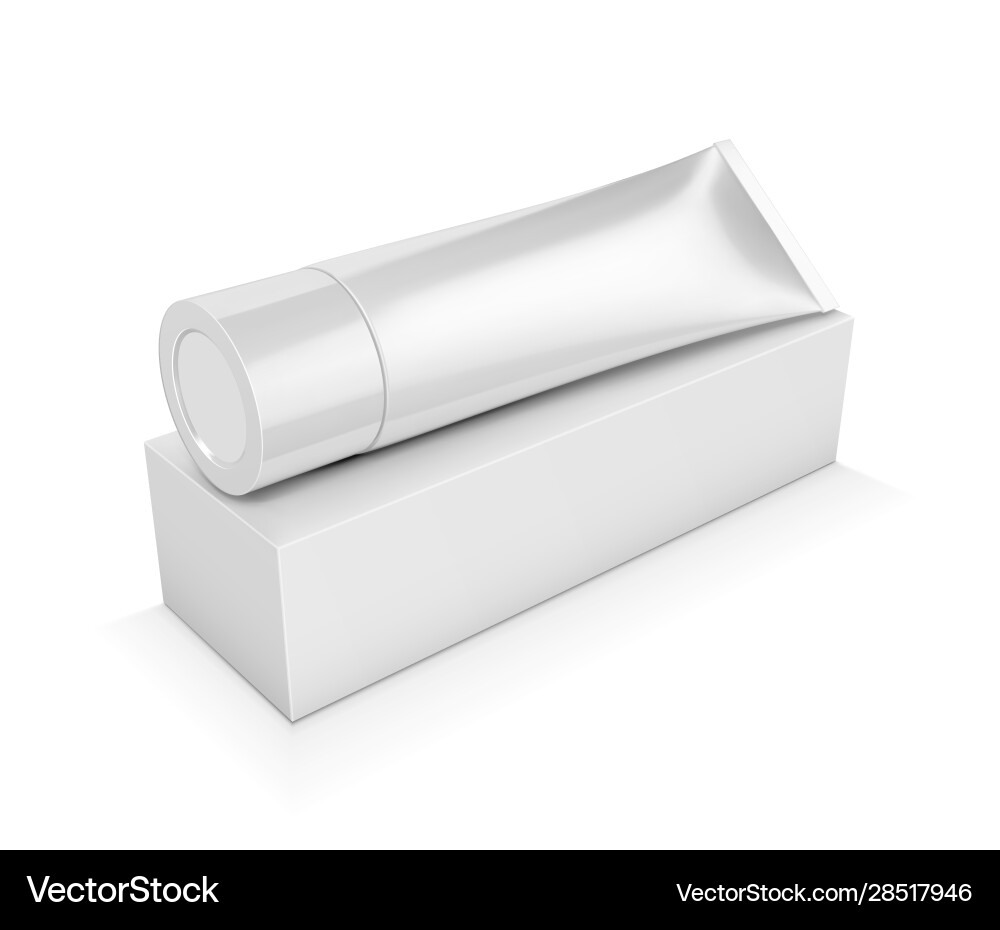 Tube with cream or toothpaste square white Vector Image