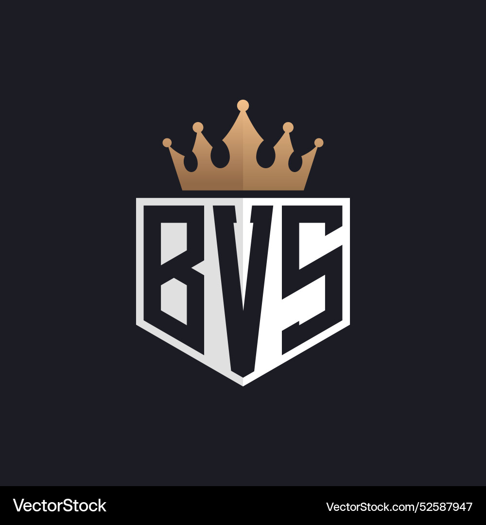 Luxury bvs logo with crown elegant initials Vector Image