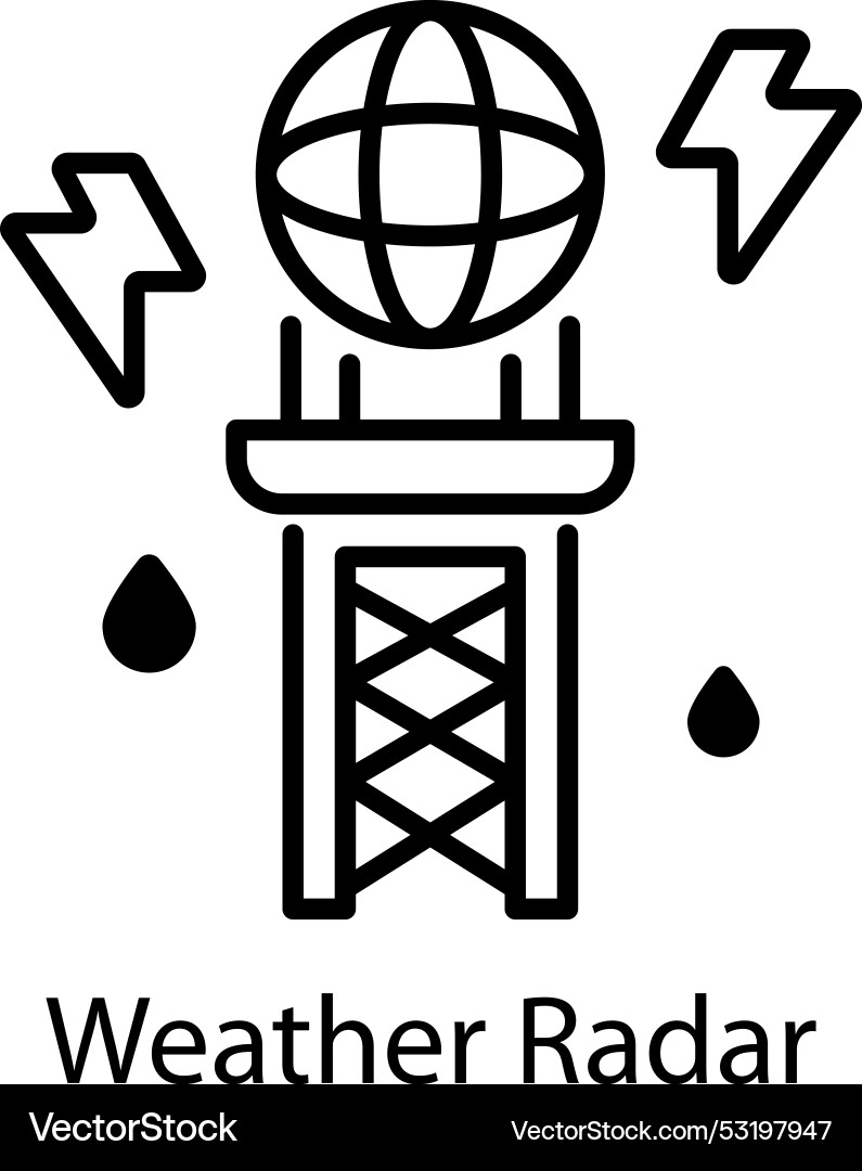 Weather radar Royalty Free Vector Image - VectorStock