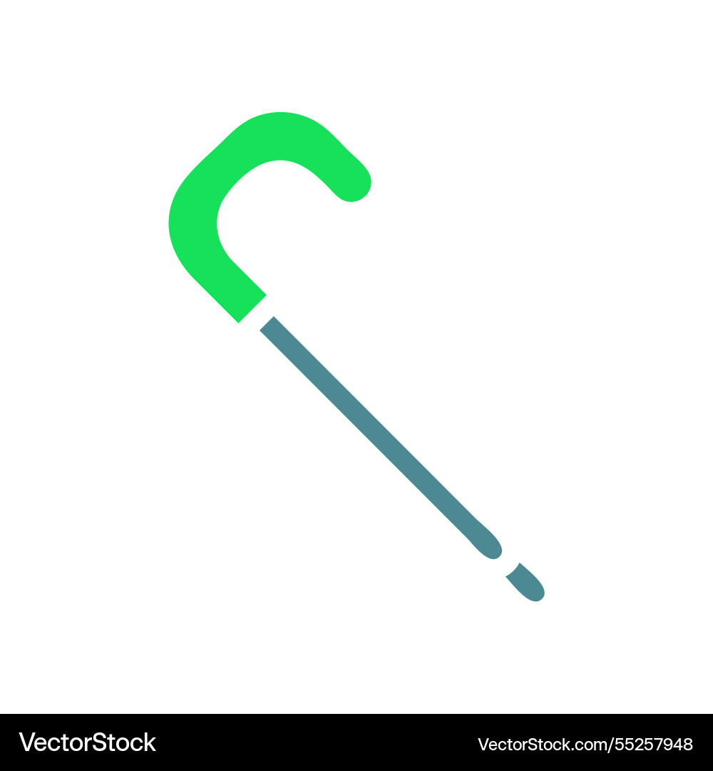 A simple green and grey walking cane Royalty Free Vector