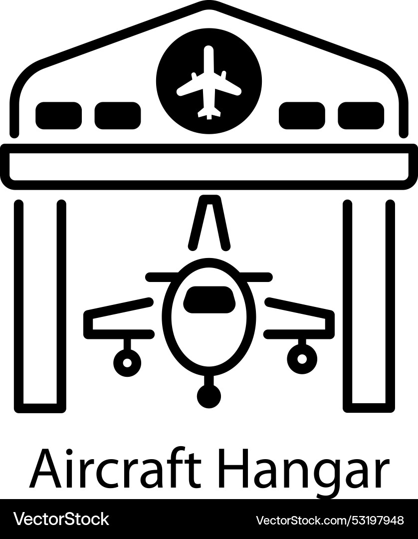 Aircraft hangar Royalty Free Vector Image - VectorStock
