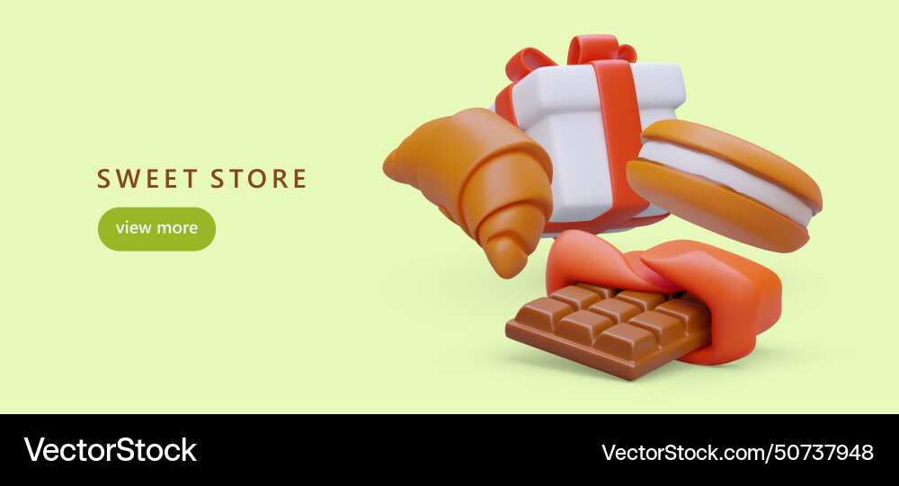 Banner template for sweets shop confectionery Vector Image