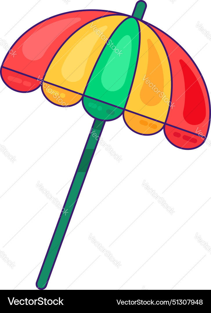 Beach parasol for sun protection Royalty Free Vector Image