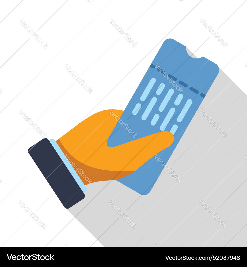 Businessman holding a ticket for transportation Vector Image