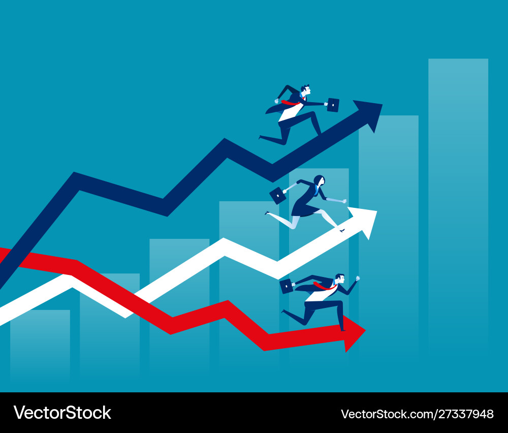 Competition business running on diagrams concept Vector Image