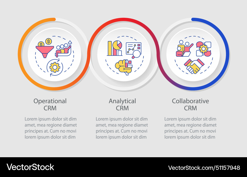 Customer management tools loop infographic Vector Image