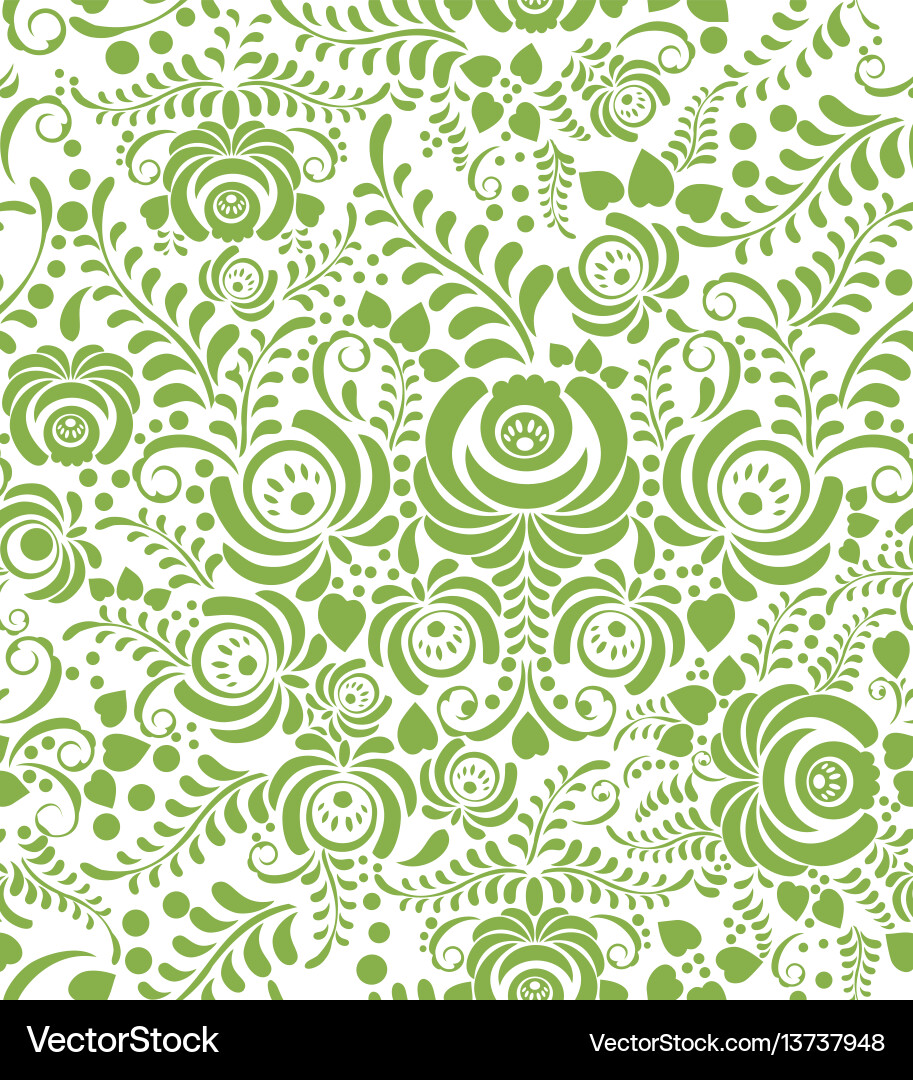 Green spring floral seamless pattern background Vector Image