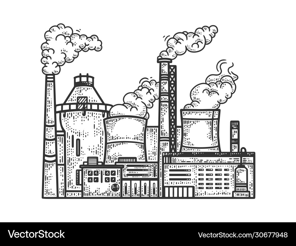 Industrial factory sketch Royalty Free Vector Image