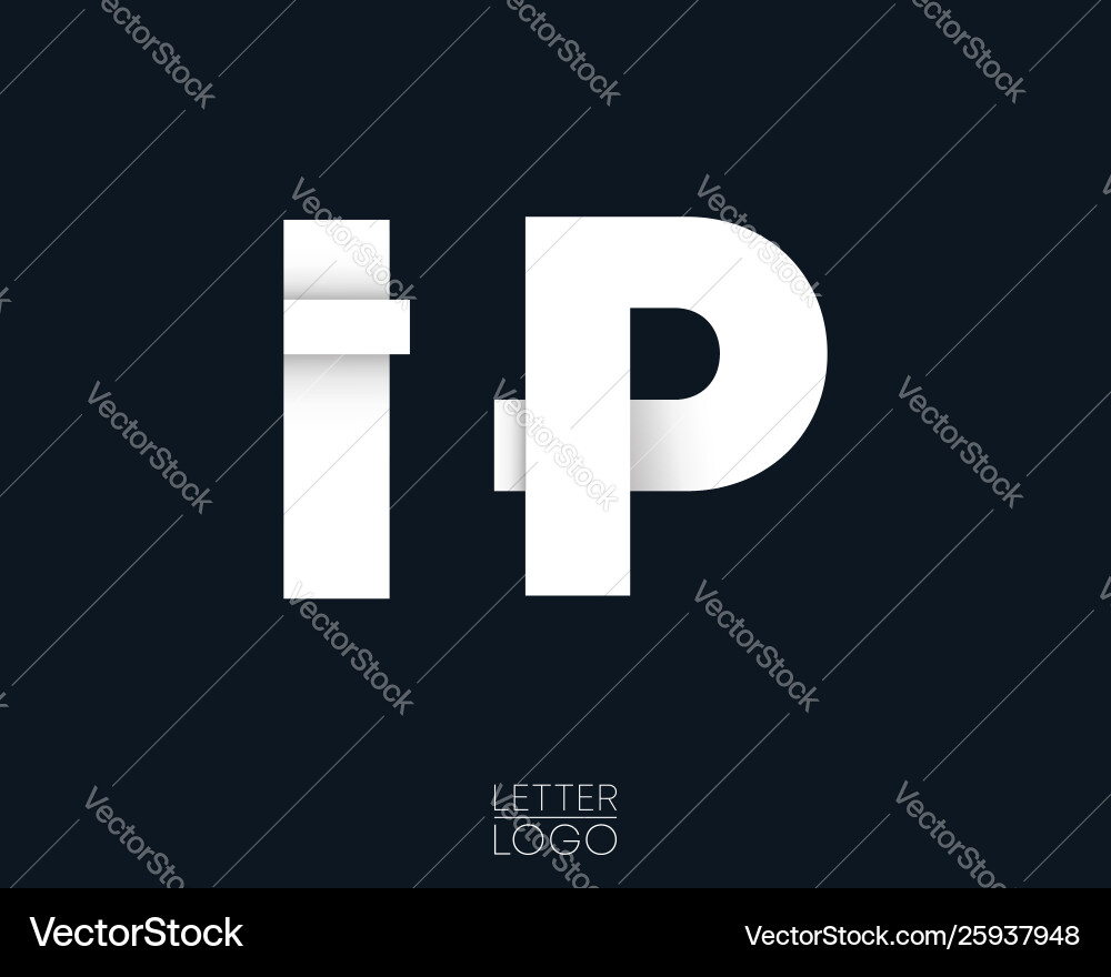 Letter i and p template logo design Royalty Free Vector