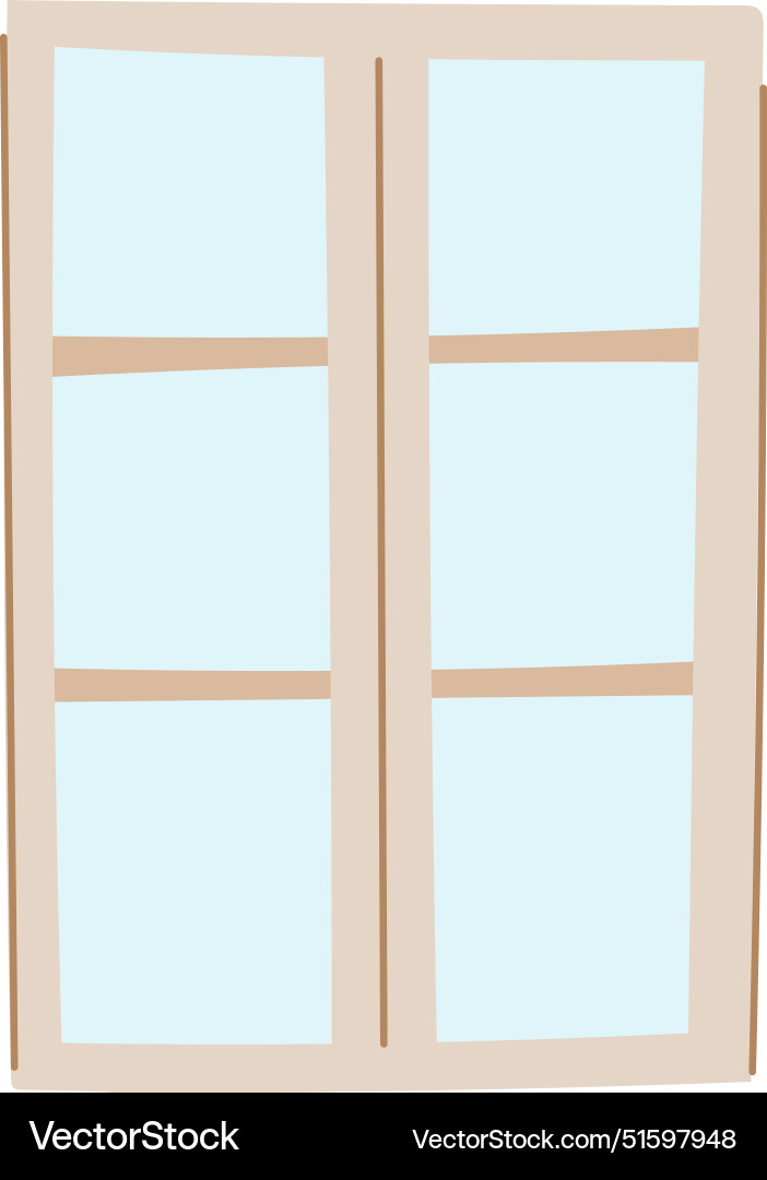 Plate window frame cartoon Royalty Free Vector Image