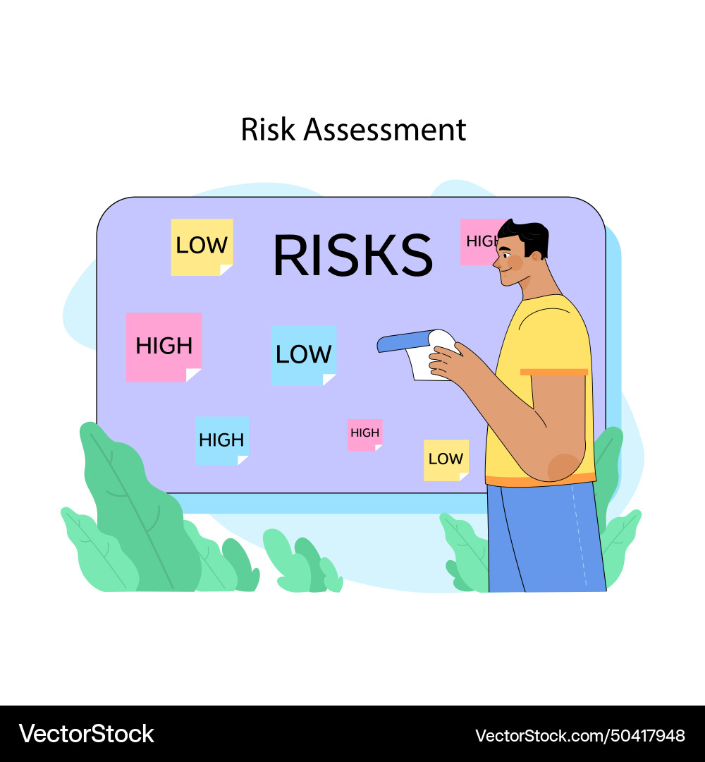 Risk assessment concept flat Royalty Free Vector Image