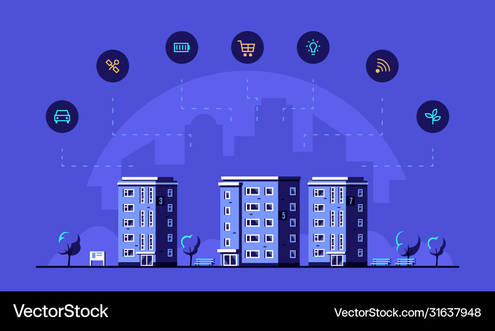 Smart house Royalty Free Vector Image - VectorStock