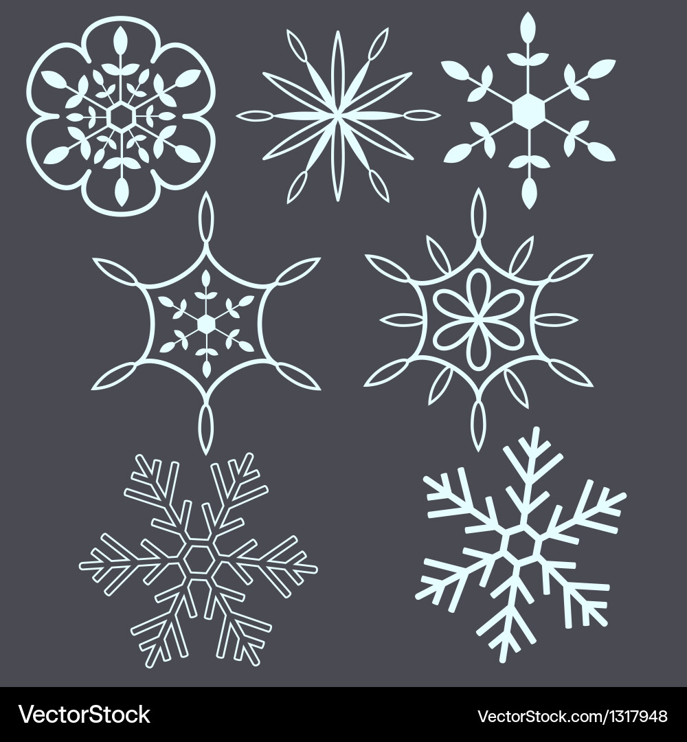 Snow flakes Royalty Free Vector Image - VectorStock