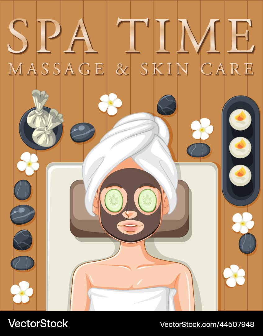 Spa massage and skincare poster design Royalty Free Vector