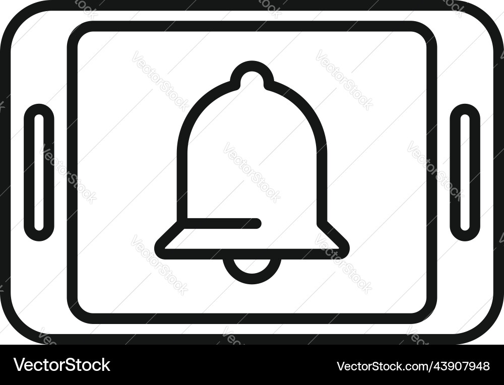 Tablet notification icon flat button notice Vector Image