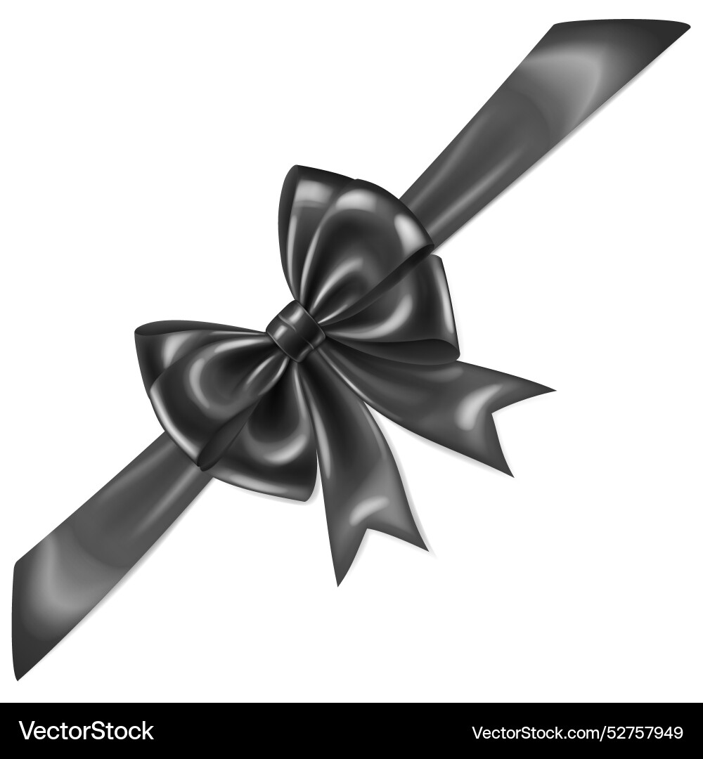 Beautiful large shiny bow with diagonal ribbon Vector Image