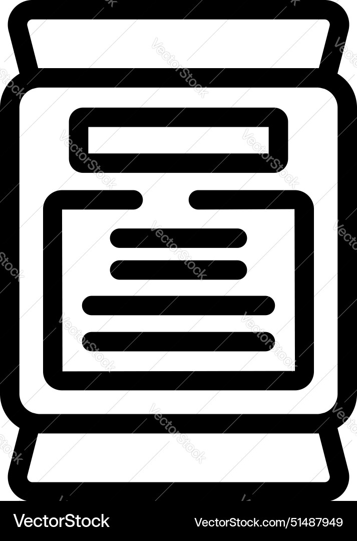 Black and white snack bag icon Royalty Free Vector Image