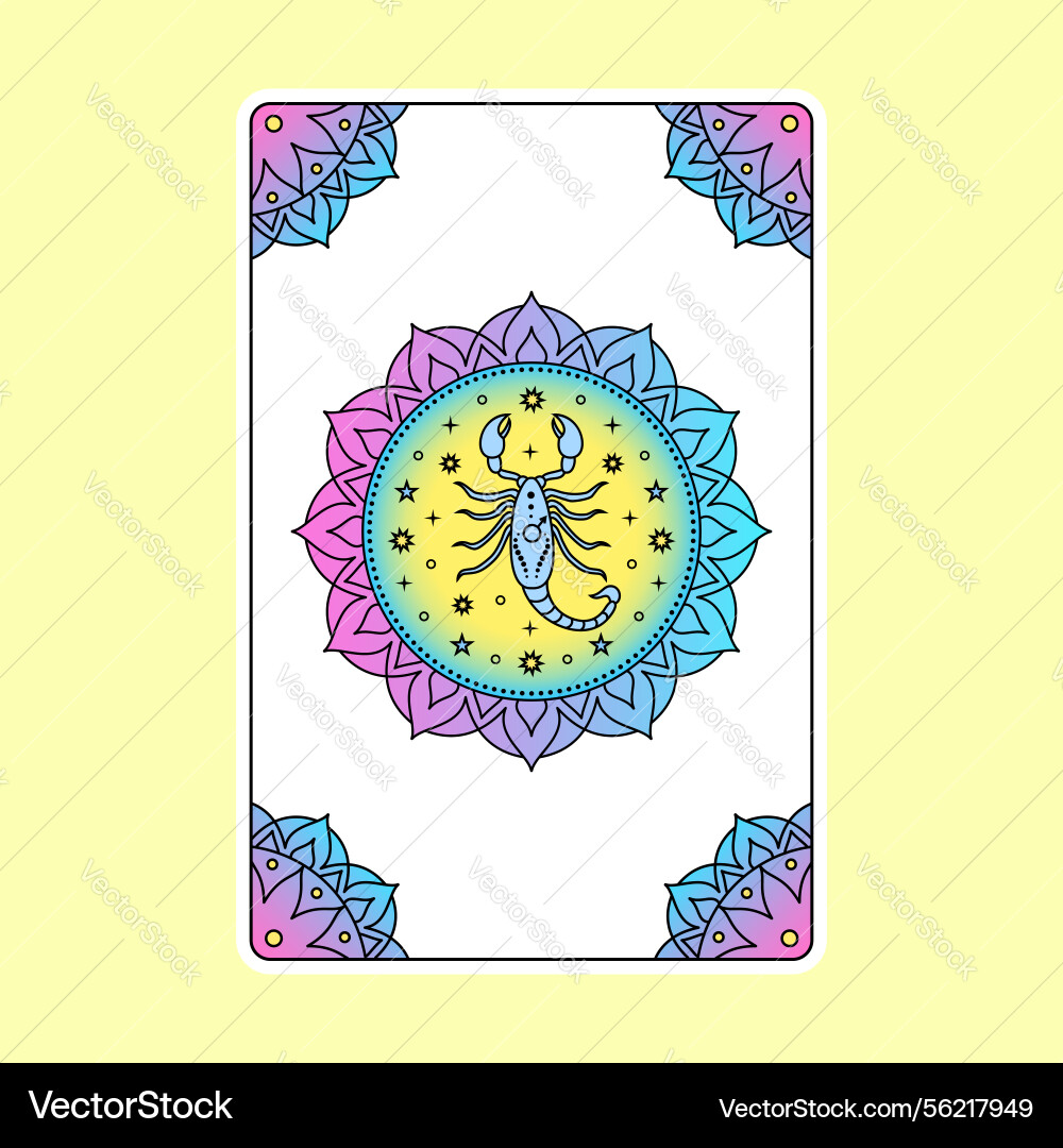 Card with scorpio zodiac sign Royalty Free Vector Image