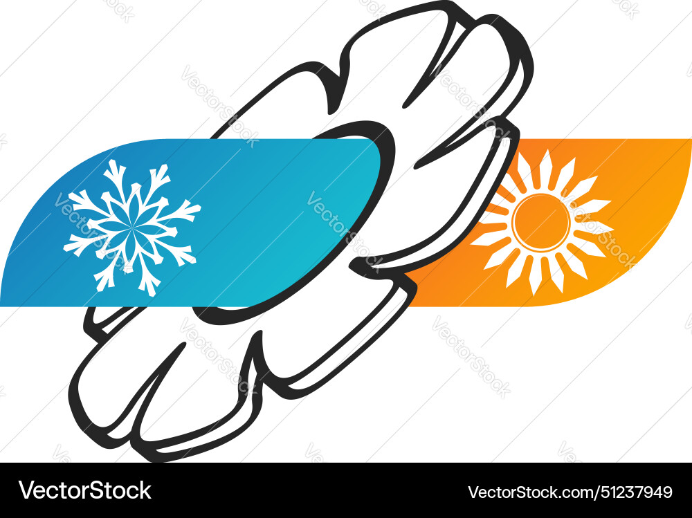 Fan sun and snowflake air conditioning Royalty Free Vector