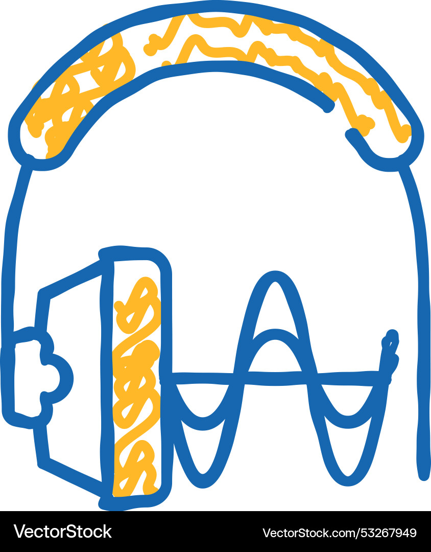 Hearing testing equipment icon doodle Royalty Free Vector