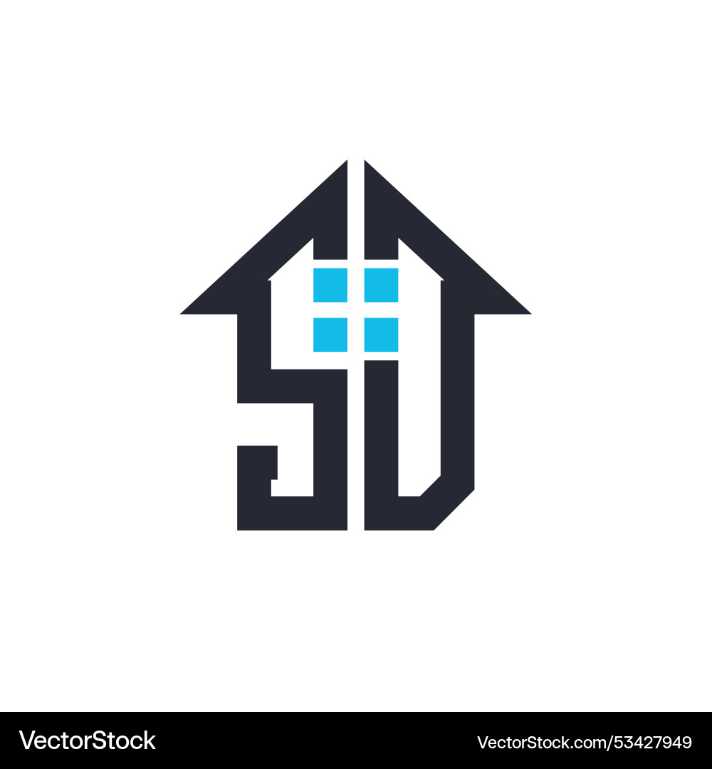 Initials sd house logo design creative letter sd Vector Image