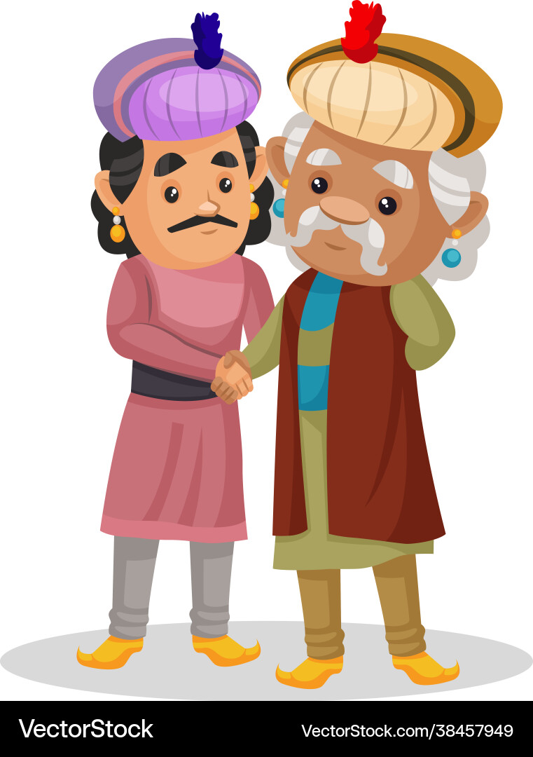 King akbar cartoon character Royalty Free Vector Image
