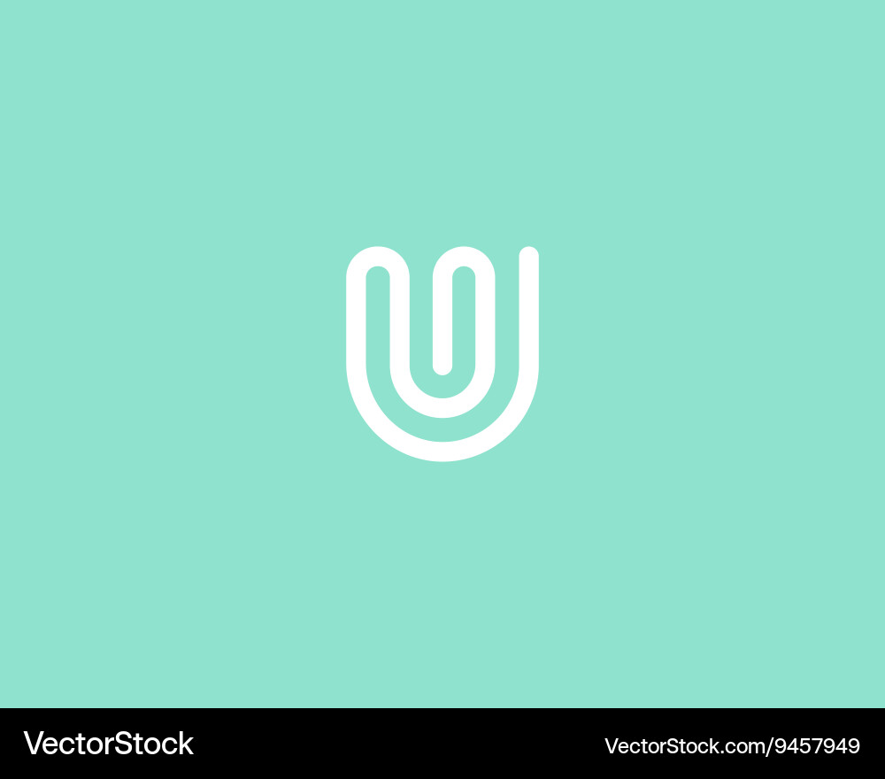 Line letter u logotype abstract moving airy logo Vector Image