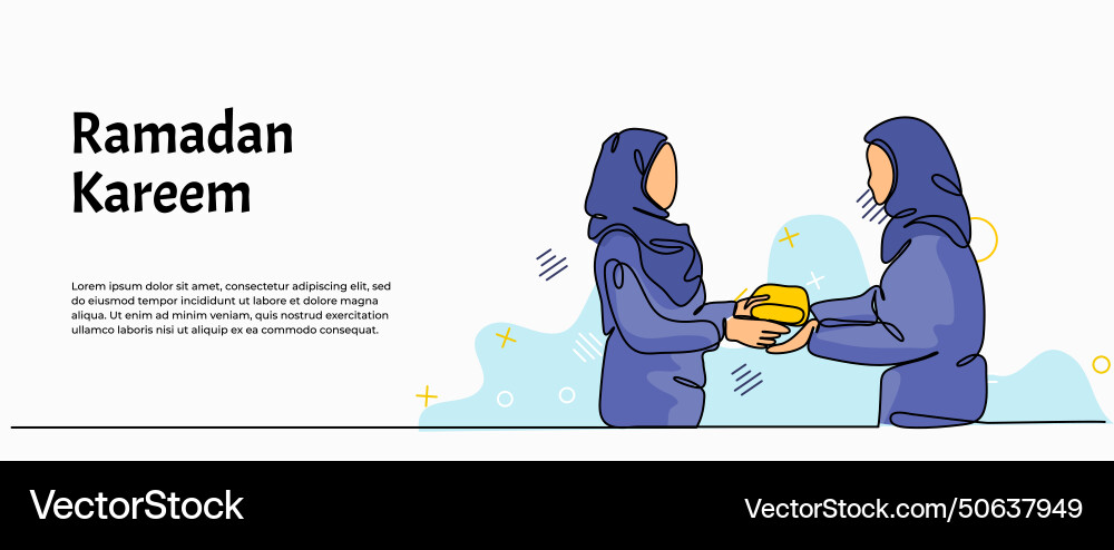 Muslim women give alms modern Royalty Free Vector Image