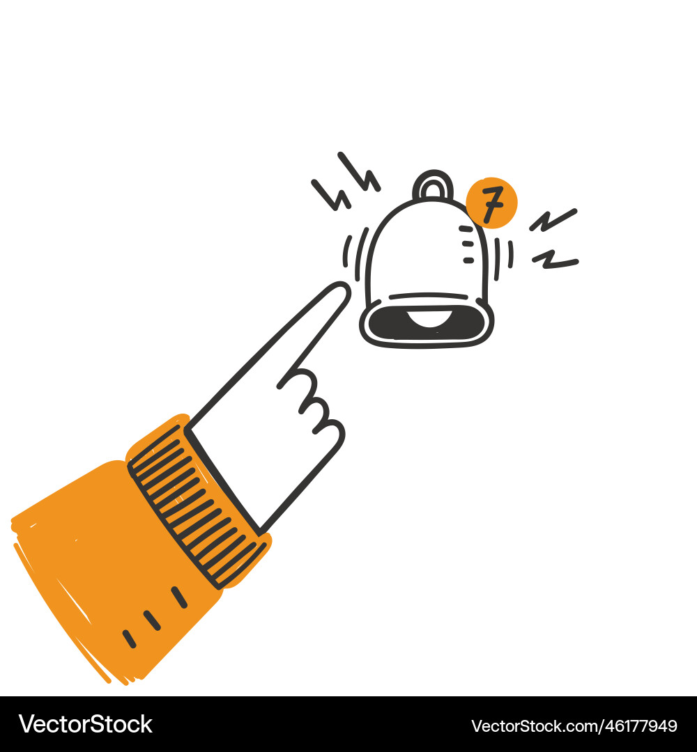 Notification Bell Doodle Royalty Free Vector Image