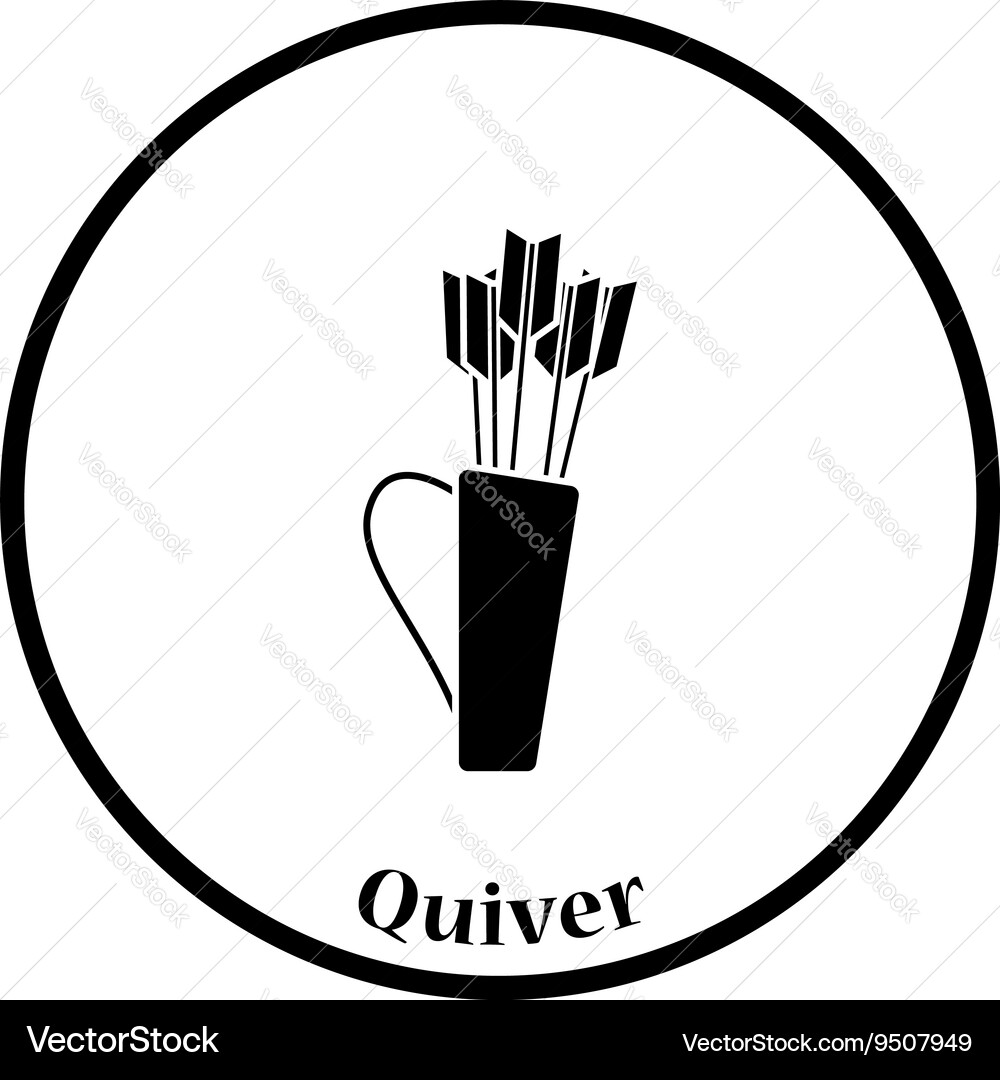 Quiver mit Pfeilen Symbol Lizenzfreies Vektorbild