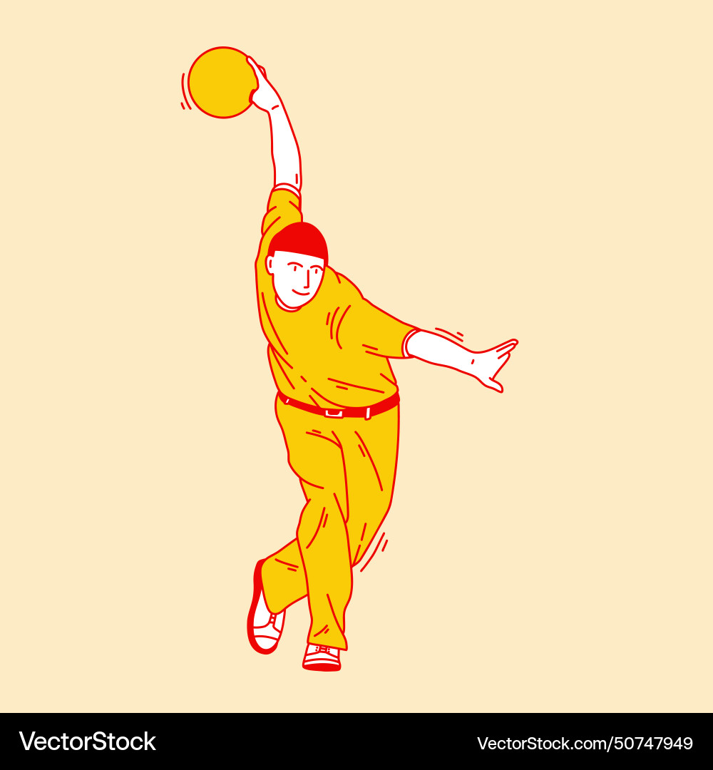 Simple cartoon of playing bowling 4 Royalty Free Vector