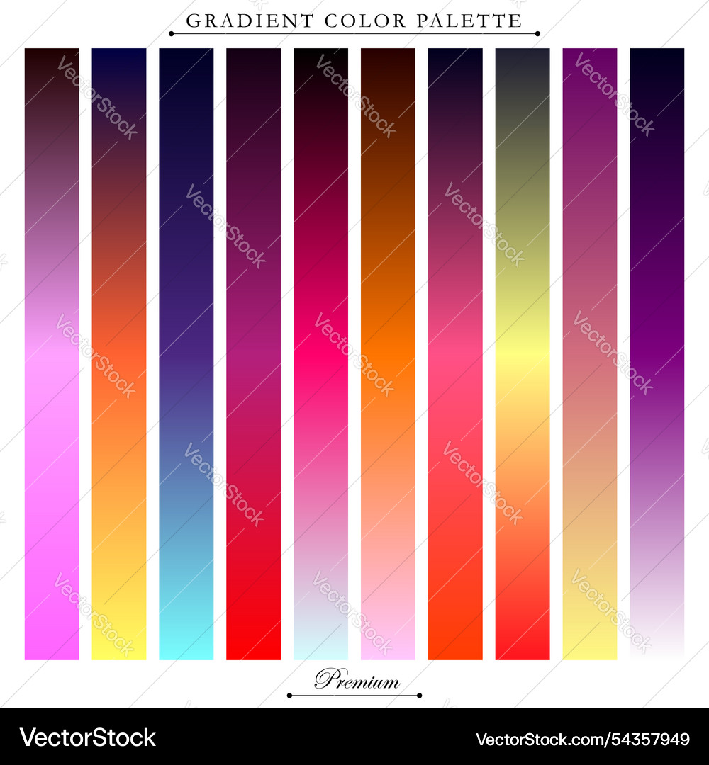 Trend color palette guide template fit Royalty Free Vector